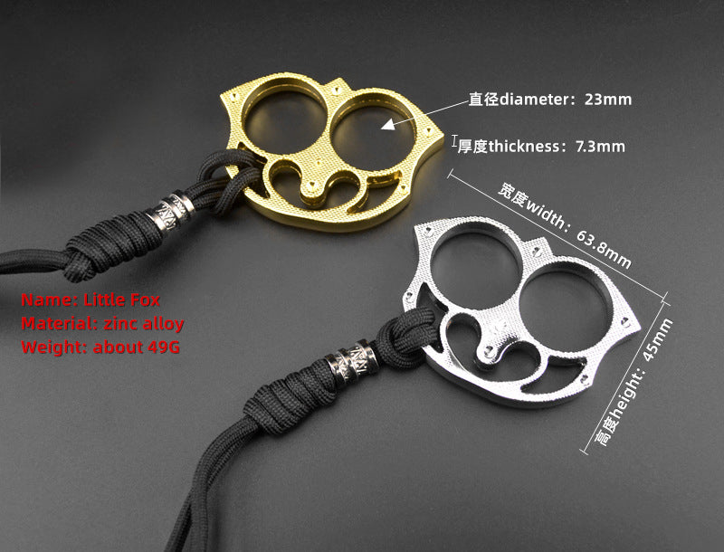 Metal Knuckles Duster Finger Tiger Safety Defense Two Knuckle Self-def ...