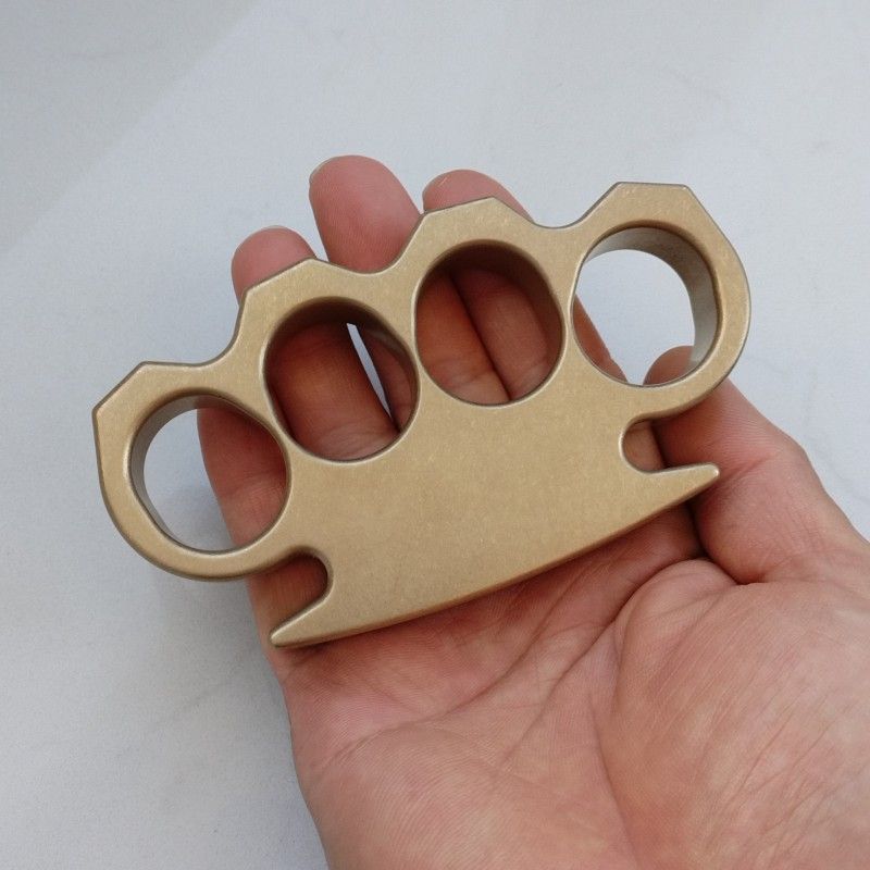 Solid Brass Knuckle Duster Finger Buckle Self-defense Broken Window ED ...