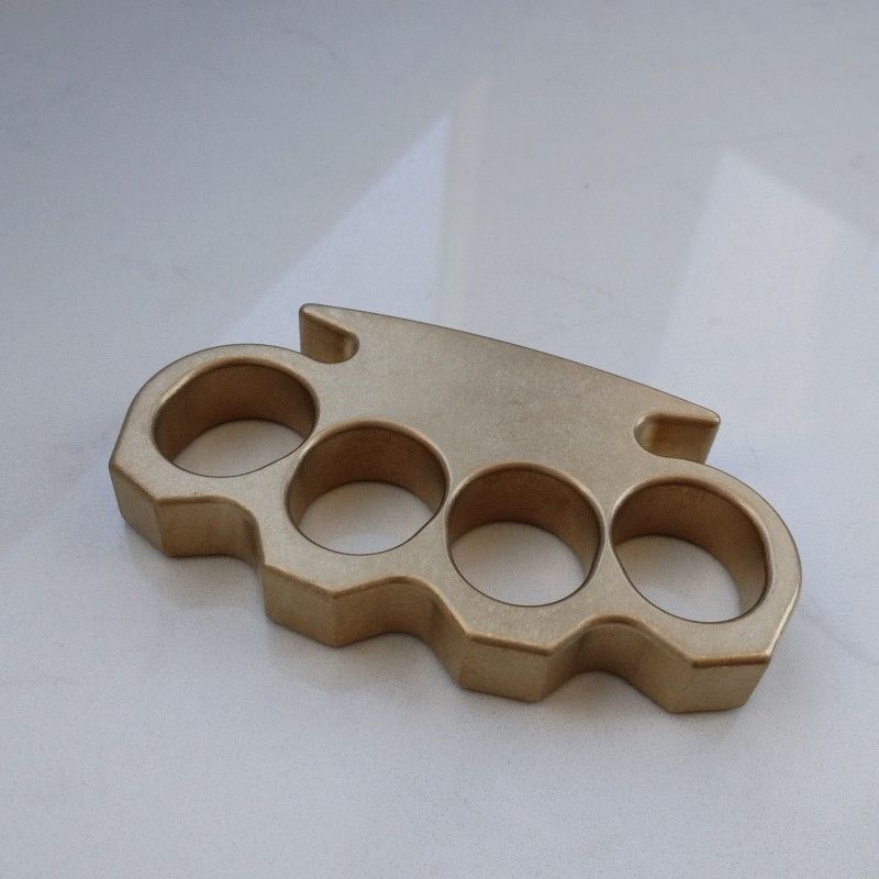 Solid Brass Knuckle Duster Finger Buckle Self-defense Broken Window ED ...