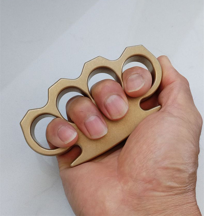 Solid Brass Knuckle Duster Finger Buckle Self-defense Broken Window ED ...