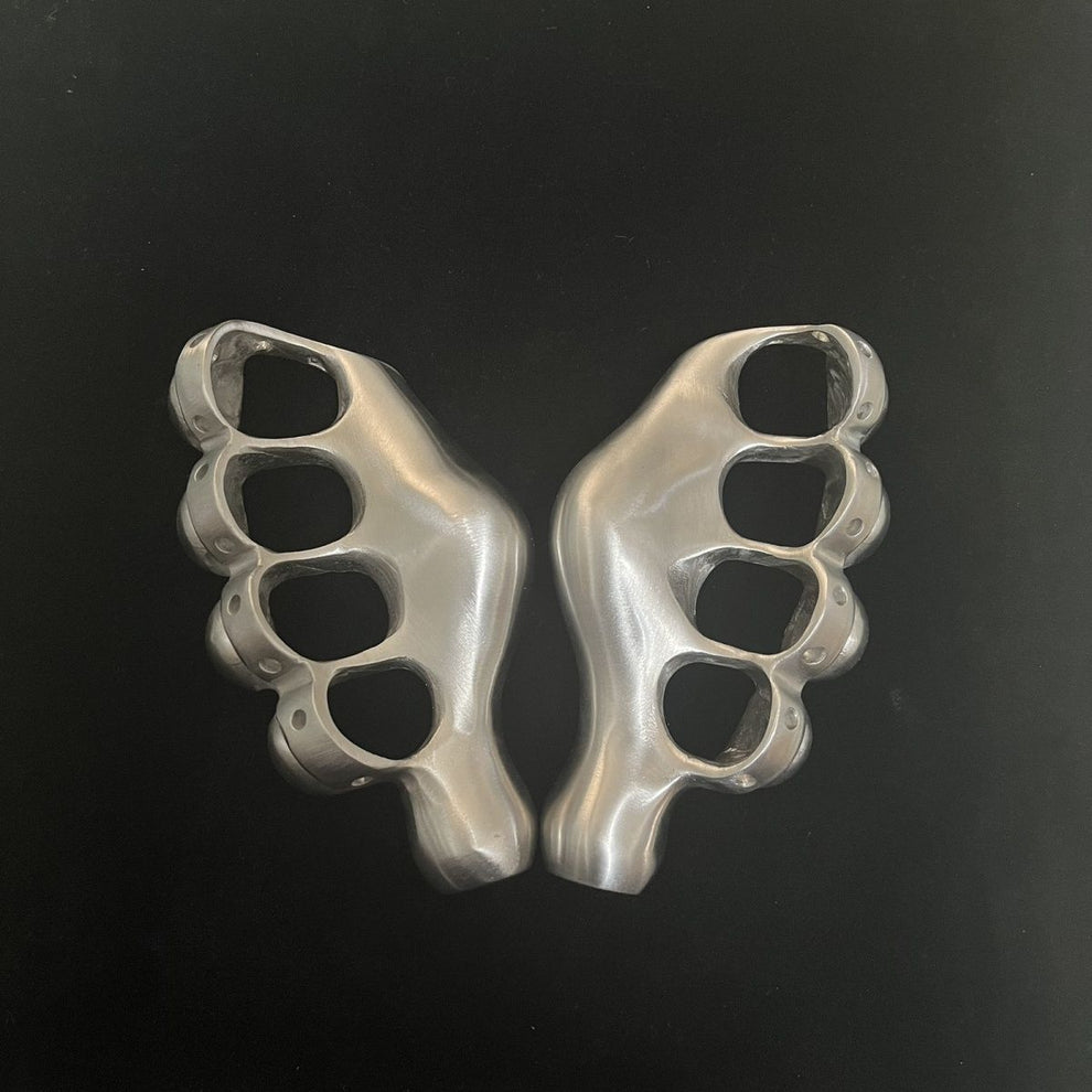 Left and Right Hand Stainless Steel Knuckle Duster Boxing Self Defense ...