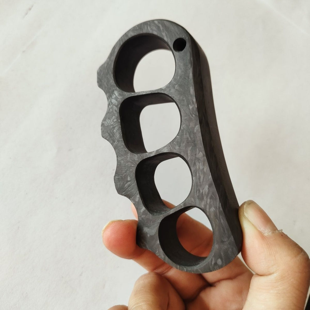 Carbon Fiber Knuckle Duster Boxing Four Finger Buckle Defense Window ...