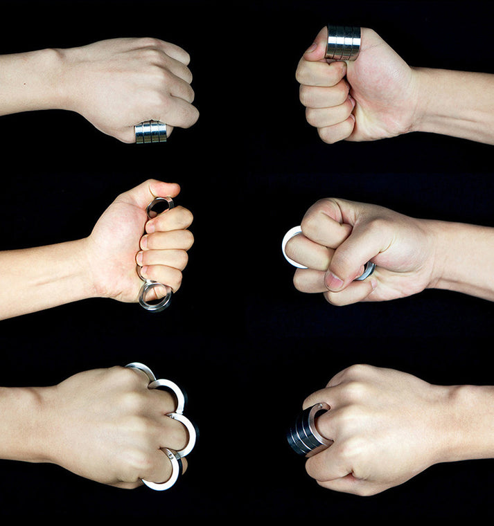 Four Finger Knuckle Duster Stainless Steel Foldable Finger Defense Too ...
